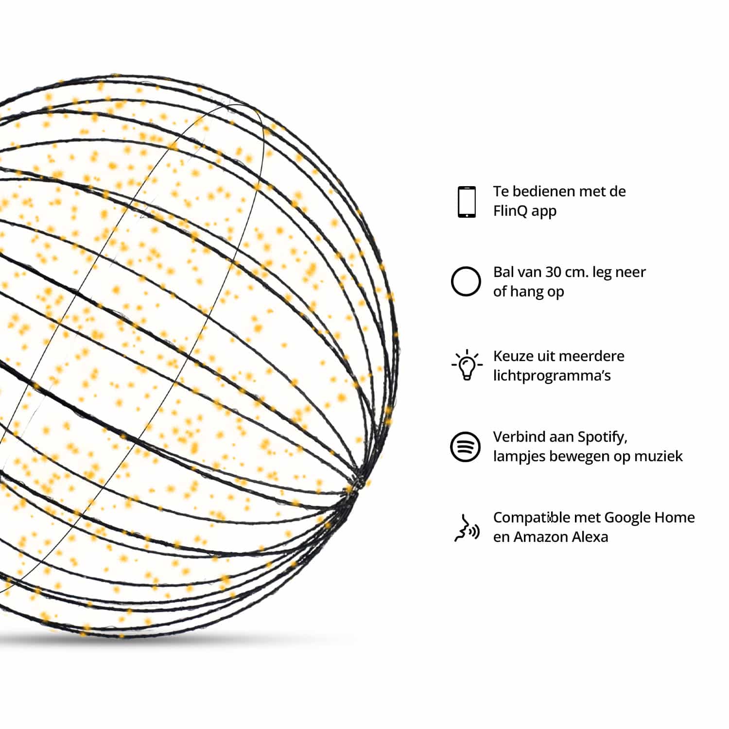 De slimme lichtbal van FlinQ bedien je met de FlinQ app
